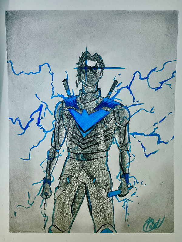 Nightwing Drawing In Pencil